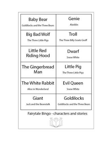 Once Said in a Fairy Tale Bingo | Teaching Resources