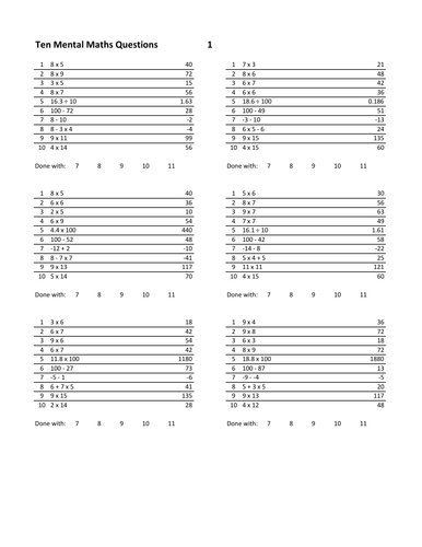 Mental Maths Daily Warmup- 'Easier' Pack | Teaching Resources