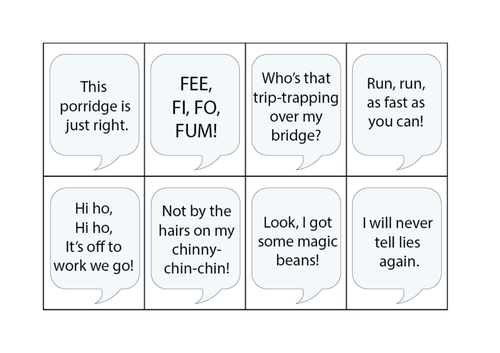 'Once said in a Fairytale' card games | Teaching Resources