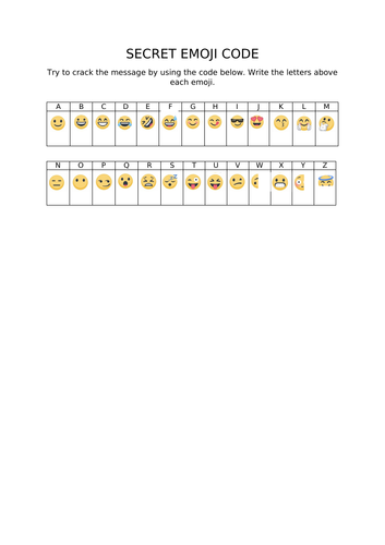 Transition activity Emoji Code Breaker | Teaching Resources