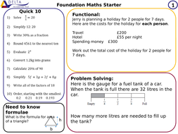 Starter for 10 - Foundation | Teaching Resources