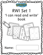 Year 1 / Reception - RWI phonics set 1 'I can read and write' workbook + set 1 flashcards ...