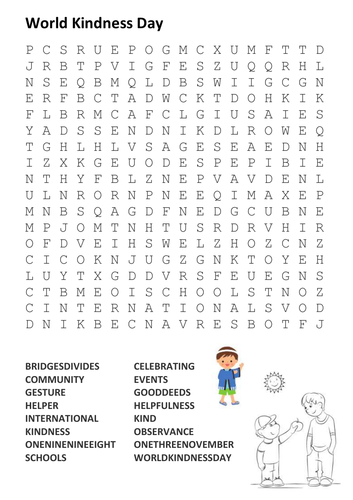 World Kindness Day Word Search | Teaching Resources