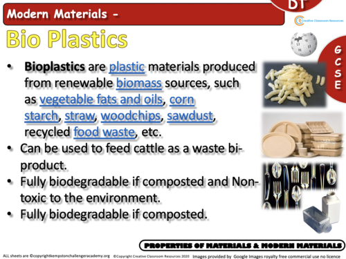 GCSE DT Theory (New Spec) – Modern Materials and Properties of ...