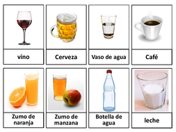 Spanish drinks. Table to fill exercise & Pairs memory game. Bebidas ...
