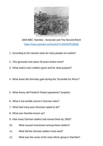 Herero Genocide Documentary - Paper 3 CIE A Level History | Teaching ...