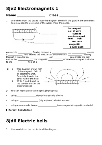 AQA KS3 Magnets - L6 Electromagnets | Teaching Resources