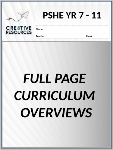PSHE Curriculum Overviews | Teaching Resources