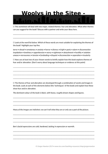 Woolvs in the Sitee - Margaret Wild - Worksheets | Teaching Resources