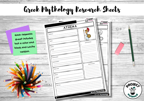 Greek Mythology Research Sheets | Teaching Resources