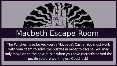 Macbeth Escape Room | Teaching Resources
