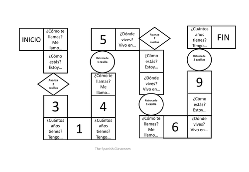 Questions in Spanish Board Game | Teaching Resources