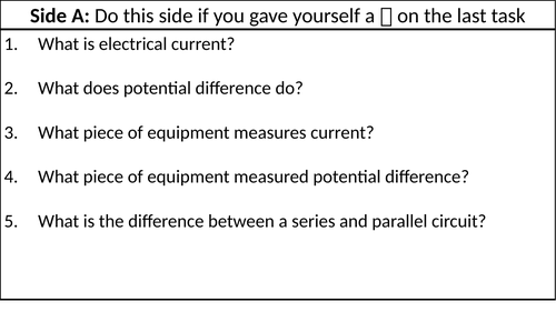 AQA GCSE Electricity Lesson 04 - Potential Difference | Teaching Resources