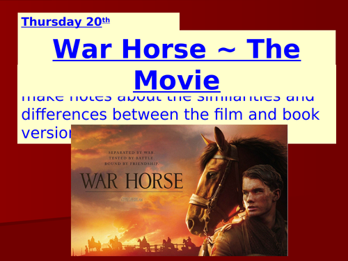 War Horse by Michael Morpurgo ~ Ready-to-use lessons Chapters 13 - The ...