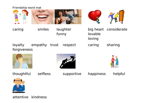 Friendship word mat | Teaching Resources