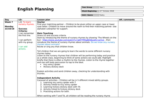 Year 1 Poetry | Teaching Resources