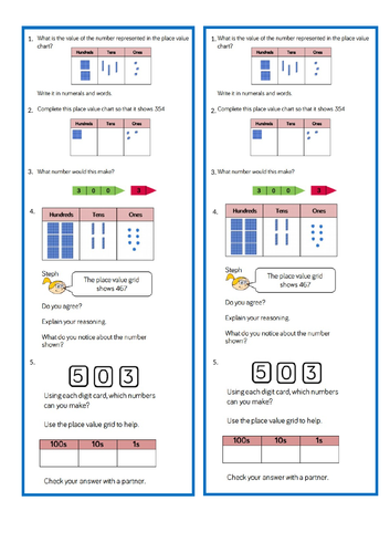 Year 3 place value White Rose Problem solving strips | Teaching Resources