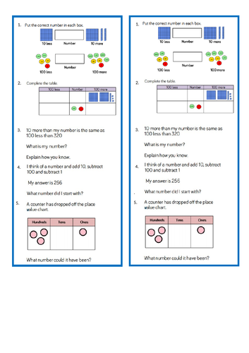 Year 3 place value White Rose Problem solving strips | Teaching Resources