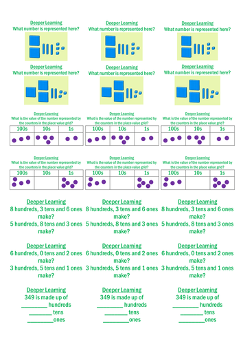 Year 3 place value White Rose Problem solving strips | Teaching Resources