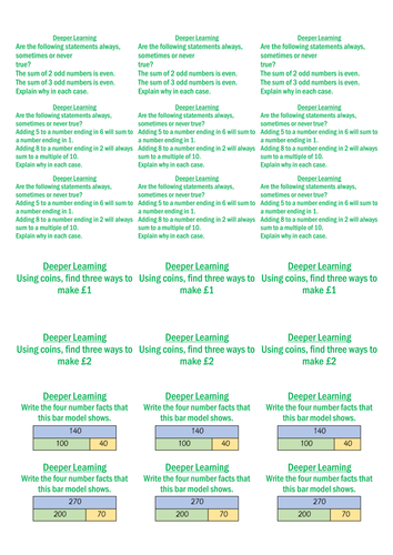 Year 3 White Rose Addition and Subtraction Mastery Strips | Teaching ...