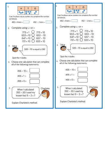 Year 3 White Rose Addition and Subtraction Mastery Strips | Teaching ...