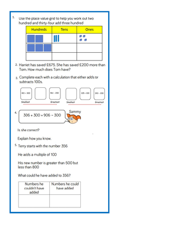 Year 3 White Rose Addition and Subtraction Mastery Strips | Teaching ...