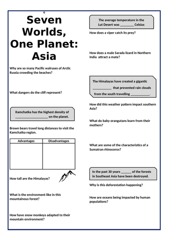 Seven Worlds One Planet: Asia | Teaching Resources