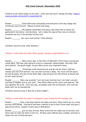 Christmas Carol Concert Script and accompanying Powerpoint with lyrics ...