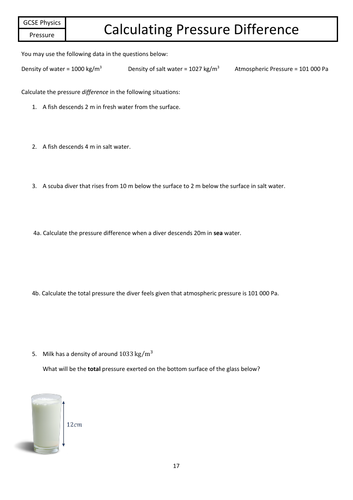GCSE Pressure Topic | Teaching Resources