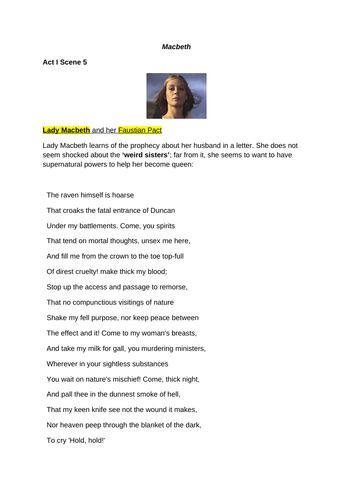 Macbeth: Lady Macbeth | Teaching Resources