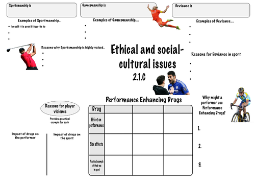Ethical and Social-Cultural Issues GCSE PE (OCR 2.1.c) Revision Sheet ...