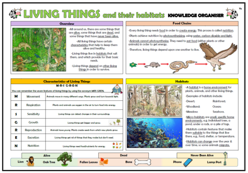 Year 2 Living Things and their Habitats Knowledge Organiser! | Teaching ...