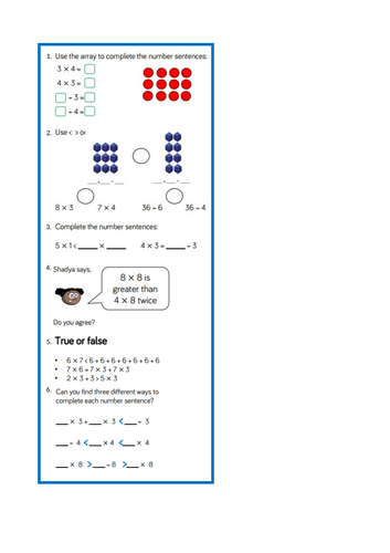 White Rose Year 3 Mastery Multiplication and Division V2 | Teaching ...