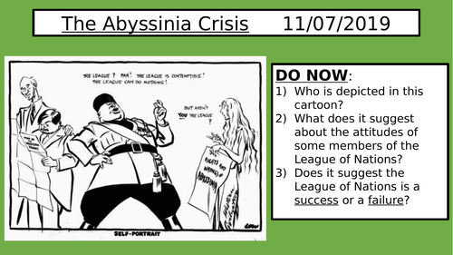 Abyssinia Crisis Lesson AQA GCSE Conflict and Tension | Teaching Resources