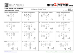 Adding Fractions - Stage Three (Worksheets with Solutions) | Teaching ...