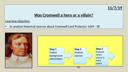 KS3 Oliver Cromwell hero or villain? Source analysis | Teaching Resources