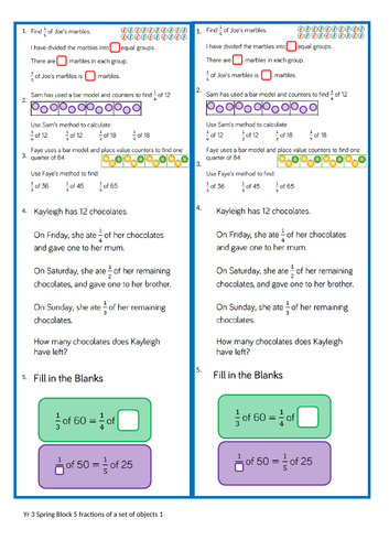 Year 3 / 4 White Rose Fraction Mastery | Teaching Resources