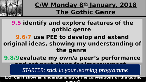 KS3 Introduction to Gothic Literature | Teaching Resources