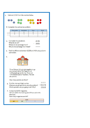 Year 4 White Rose Mastery addition and subtraction | Teaching Resources