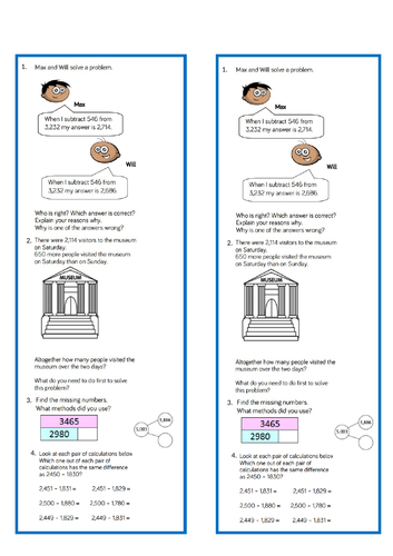 Year 4 White Rose Mastery addition and subtraction | Teaching Resources