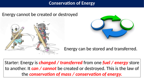 Law of Conservation of Energy and Energy Stores | Teaching Resources