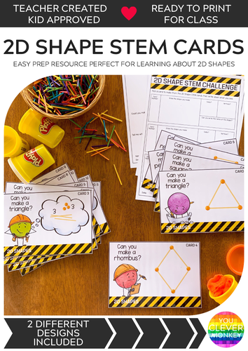 2D Shape STEM Challenge Cards | Teaching Resources
