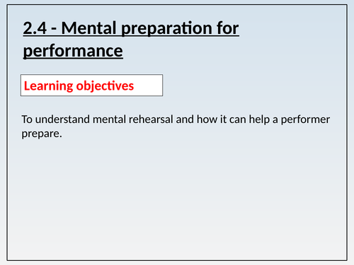 Sport psychology: Mental preparation GCSE PE Powerpoint lesson ...