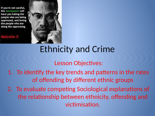 Ethnicity and Crime | Teaching Resources