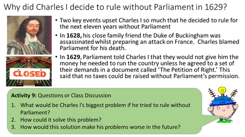 Why did Charles I decide to rule without Parliament in 1629? | Teaching ...