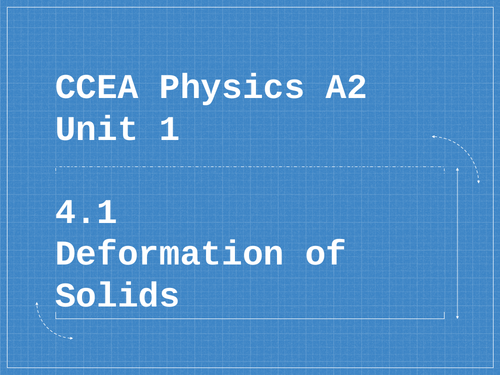 CCEA A level A2 Physics 4.1 Deformation of Solids | Teaching Resources