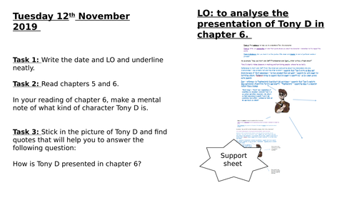 Lesson 4 Freak the Mighty - analysis of Tony D Chapter 6. | Teaching ...