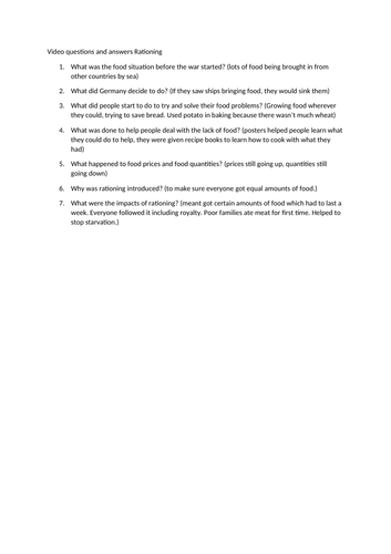 Era of the Great War Rationing | Teaching Resources