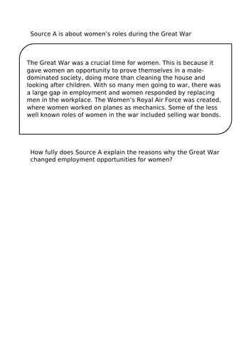 Era of the Great War Changing Role of Women | Teaching Resources
