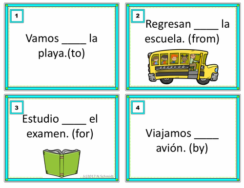 Spanish Prepositions Bundle: 8 Resources at 40% off! (Preposiciones ...